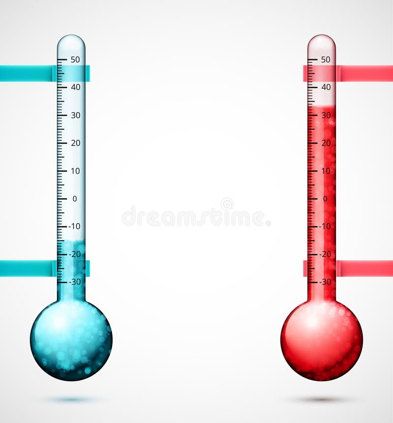Thermometer Measuring Hot and Cold Temperature Stock Vector ...