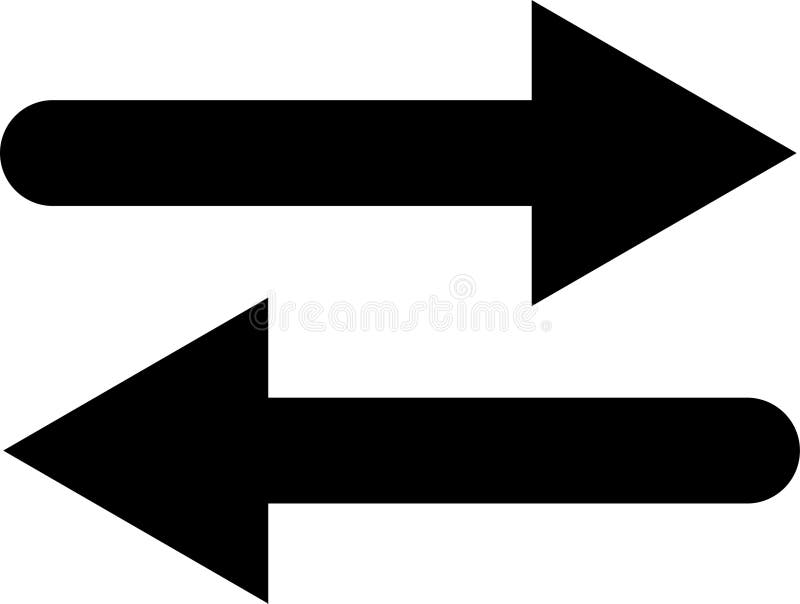 Two Thick Black Arrows are Pointing in Opposite Directions, One To the ...
