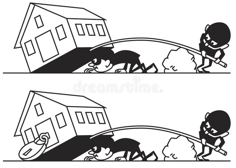Two Thieves are Robbing House. Illustration for Internet and Mobile ...
