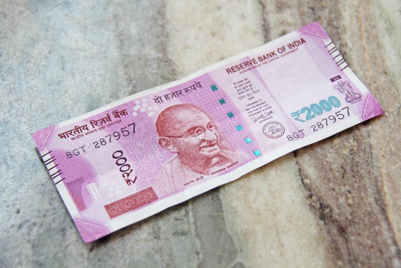 Two Thousand Rupees, Indian Money and Banknotes. 2,000 Rupees Stock ...