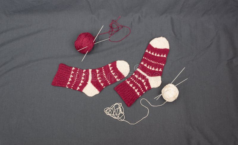 Only Two Thread Colors and Many Options for Socks Stock Image - Image ...