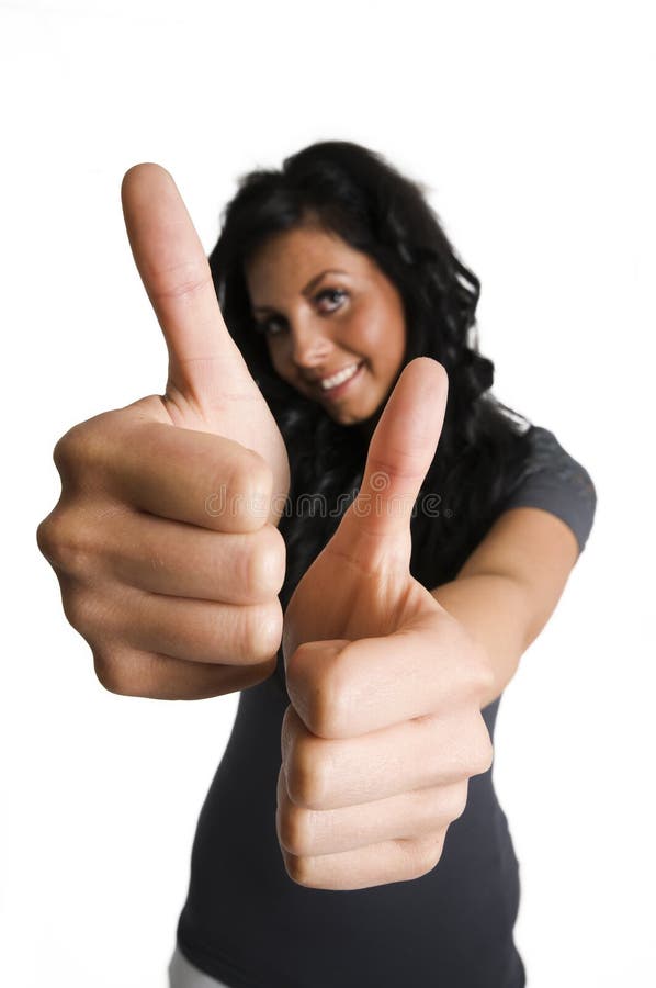 Thumbs Up Left and Right on a White Background Stock Photo - Image of ...