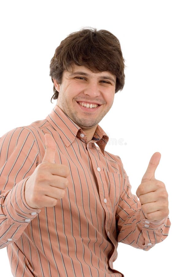 Two thumbs up! stock photo. Image of adult, casual, success - 3663846