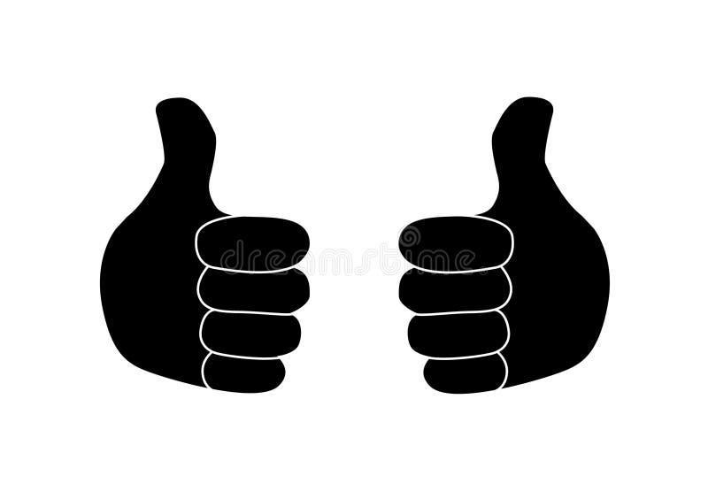 Two Thumbs Up in Black and White Vector Stock Vector - Illustration of ...