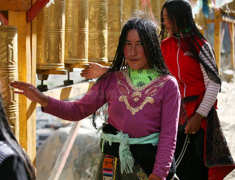 A Tibetan Lady with Water Can Editorial Image - Image of portrait, live ...