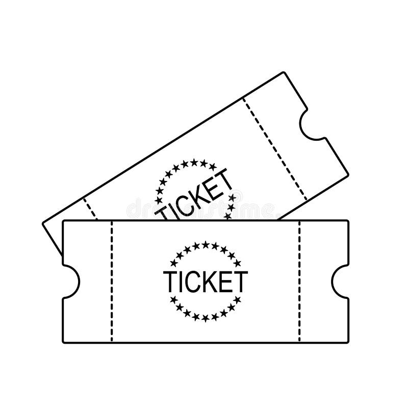 Two Tickets Icon Vector Illustration in the Flat Style. Stock Vector ...