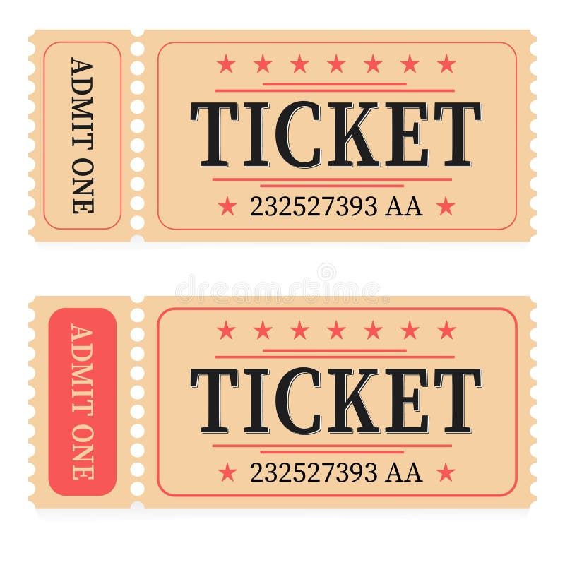 Two tickets stock vector. Illustration of ticket, enter - 211686696