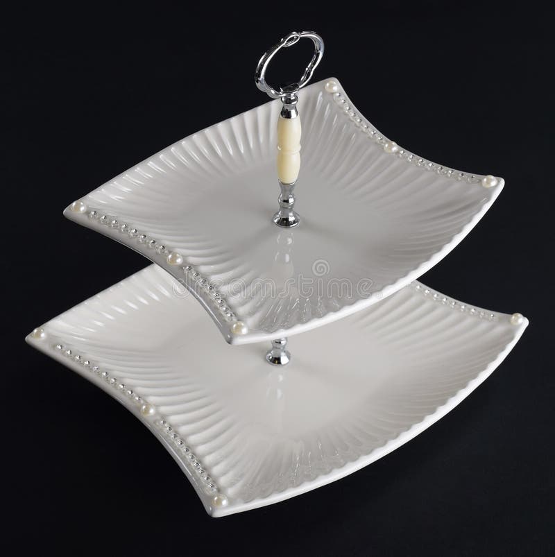 Two tier serving tray stock photo. Image of plate, tier - 87287170