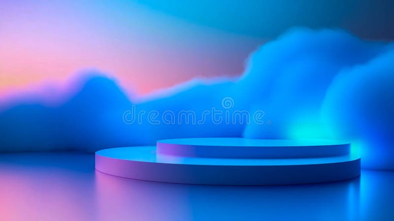 A Two-tiered Round Platform for Product Demonstration. Stock ...