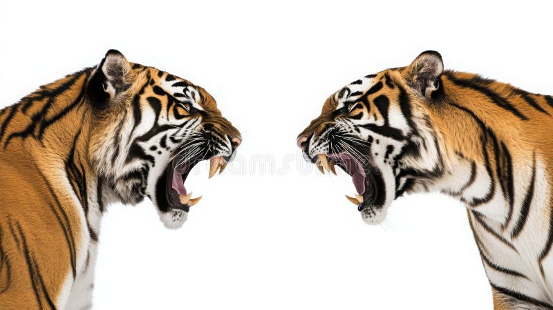 Two Tigers Face Off, Generative AI Stock Image - Image of dangerous ...