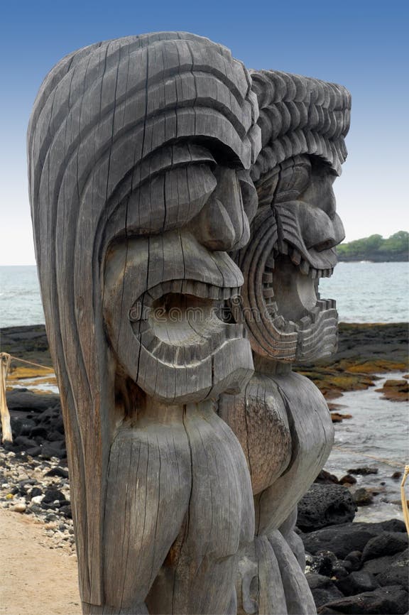 Two Tiki Gods stock photo. Image of statue, islands, island - 10307958