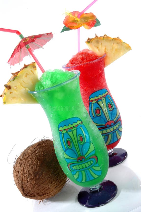 Two Tiki Tropical Drinks stock image. Image of fruit, natural - 432921