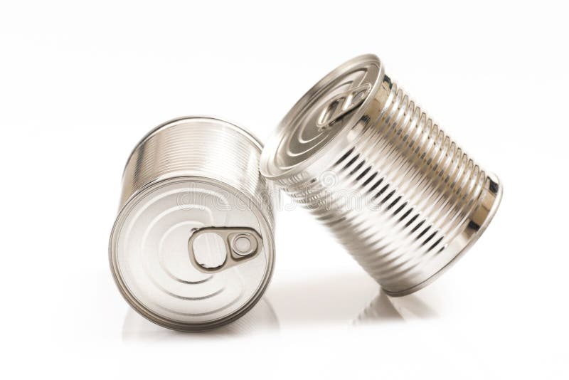 Two Tin Cans Isolated on White Stock Image - Image of canned, copyspace ...