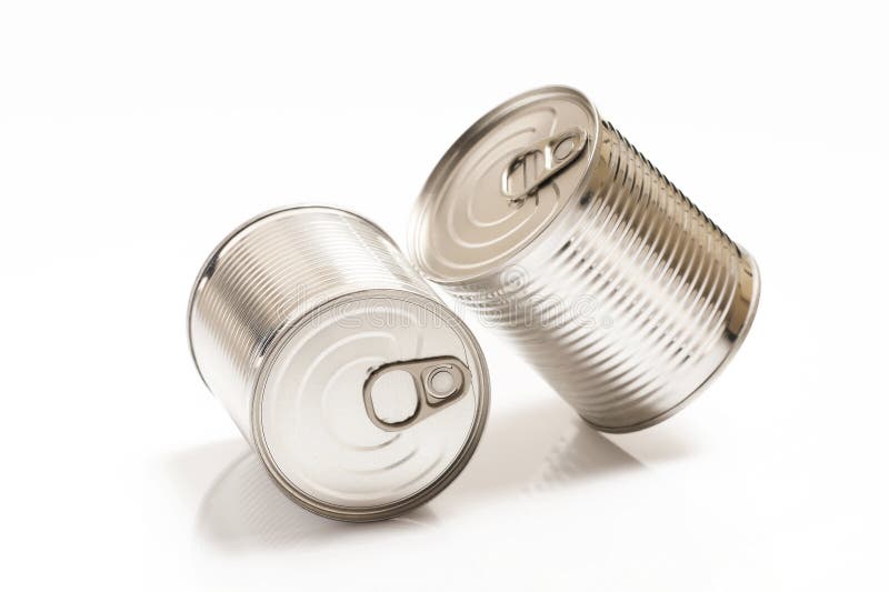 Two Tin Cans Isolated on White Stock Photo - Image of bucket, food ...
