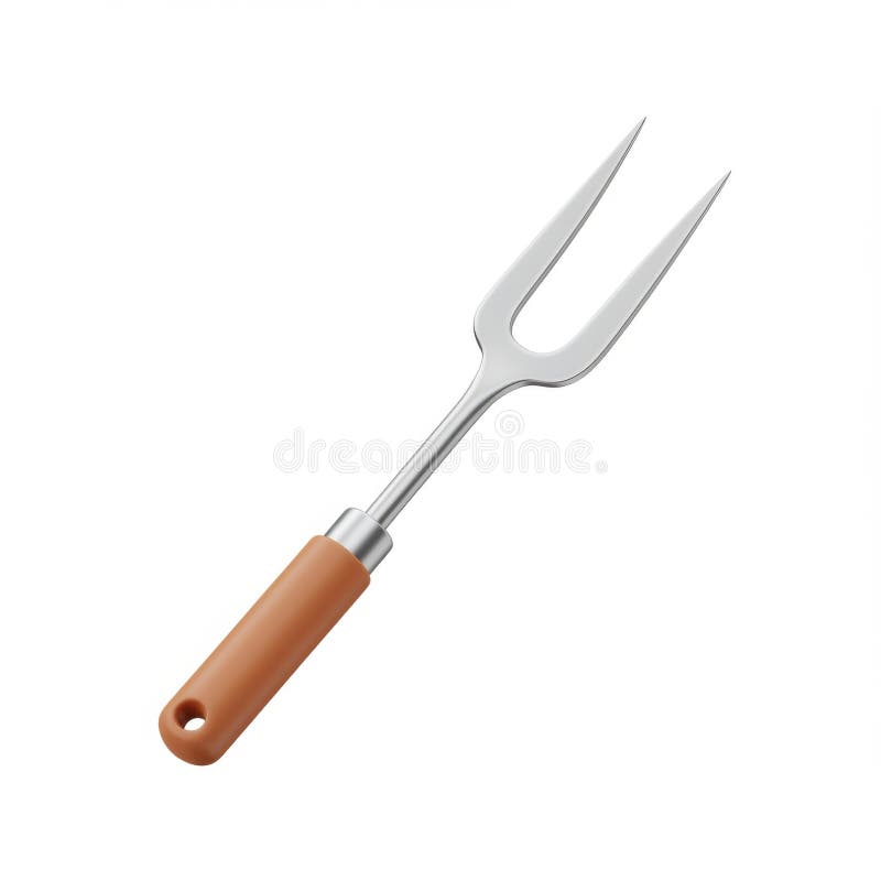 Two Tine Hand Garden Fork with Brown Handle Stock Illustration ...