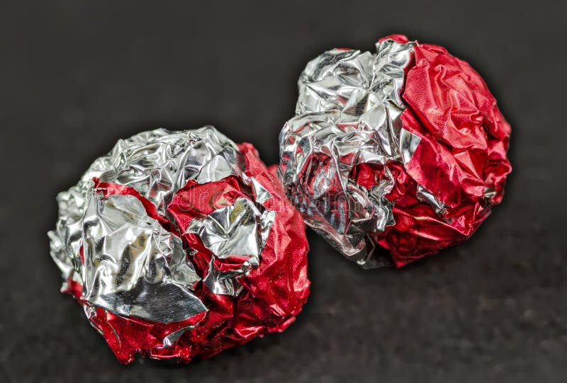 Two tinfoil balls stock image. Image of garbage, foil - 147932255