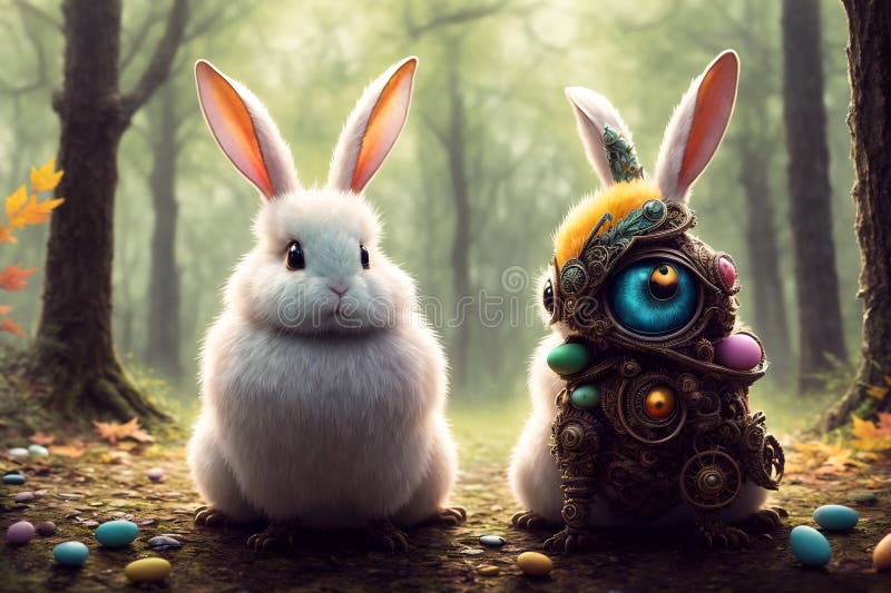 Two Tiny Cute Fluffy Creatures that Look Like Strange-looking Easter ...