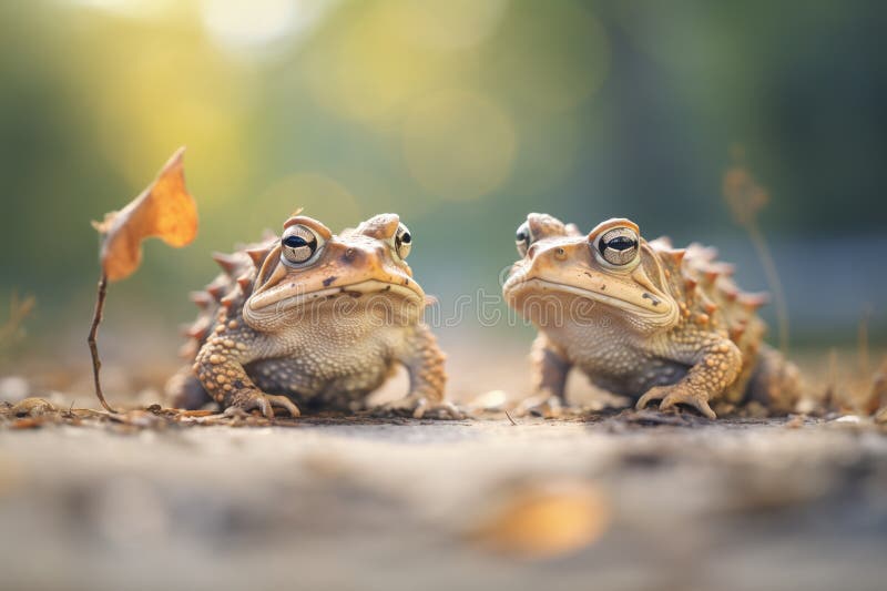 Two Toads Facing Each Other in the Shade Stock Image - Image of toads ...