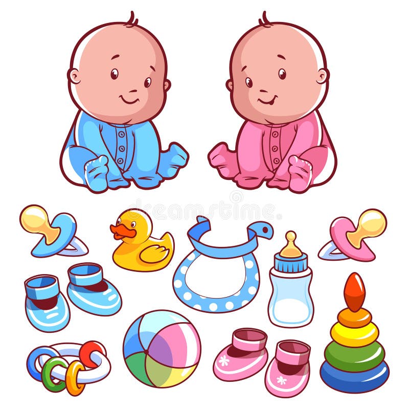Baby items stock vector. Illustration of socks, pins - 19602537