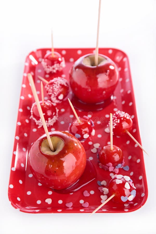 Two toffee apple stock image. Image of candy, caramel - 195281365