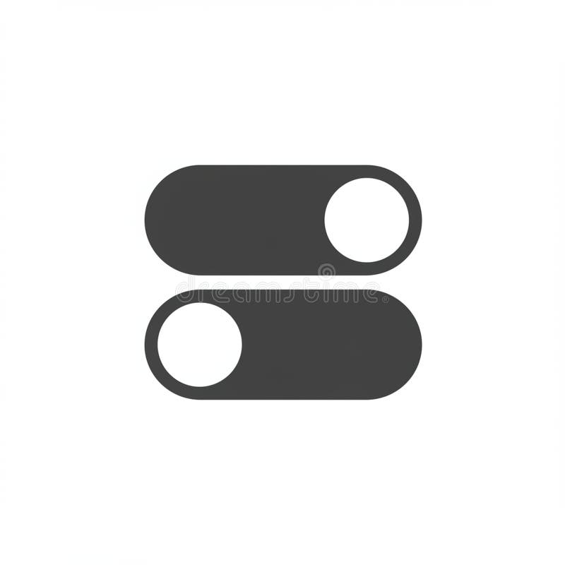 Two Toggle Switch Icons on a White Background. the Top Switch is ...