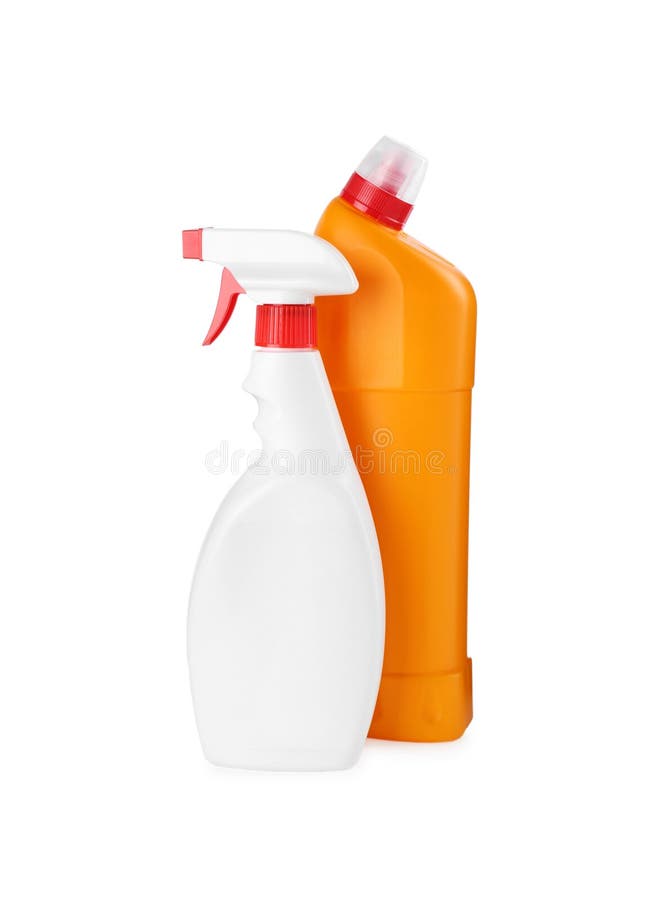 Two Toilet Cleaners in Bottles Isolated on White Stock Image - Image of ...