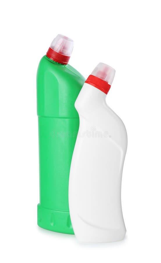 Two Toilet Cleaners in Bottles Isolated on White Stock Photo - Image of ...