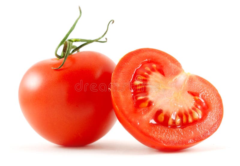 Two tomatoes stock image. Image of natural, green, meal - 12591037
