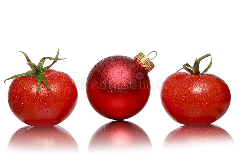 Christmas Tomato Ornament 1 Stock Image - Image of lights, ball: 7383799