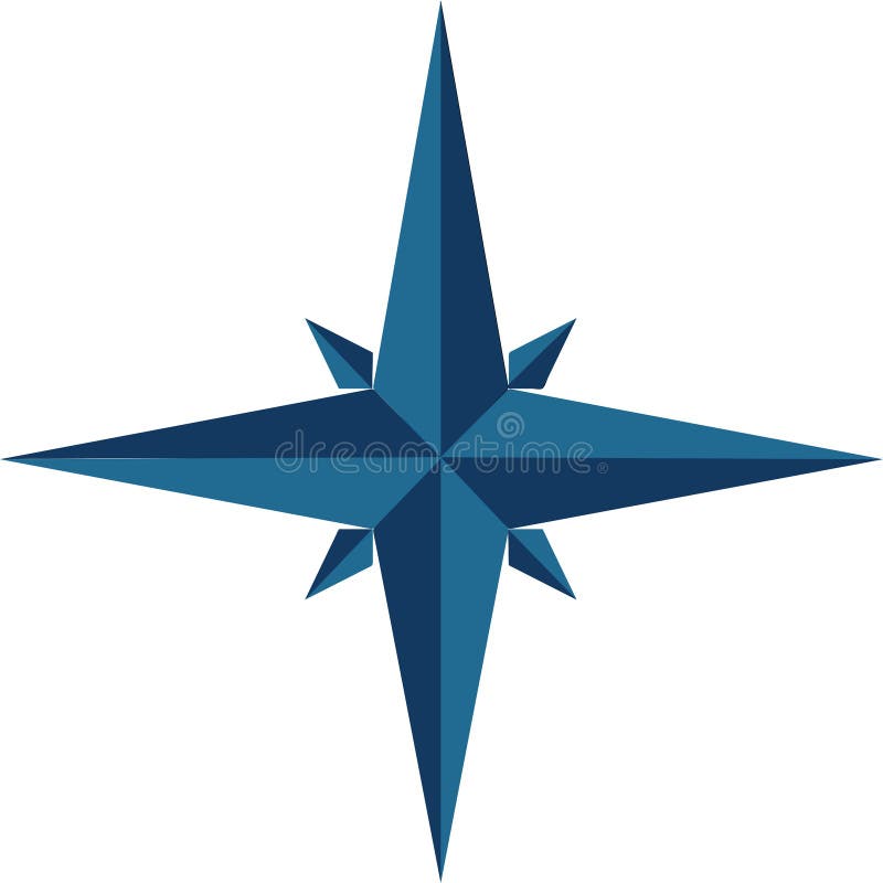 Blue Compass Rose in Vector Stock Vector - Illustration of logos, logo ...