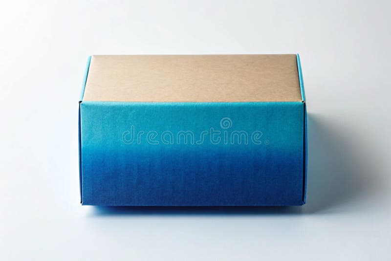 Two-Tone Blue Gradation Paint on Cardboard Box for Minimalist Design ...