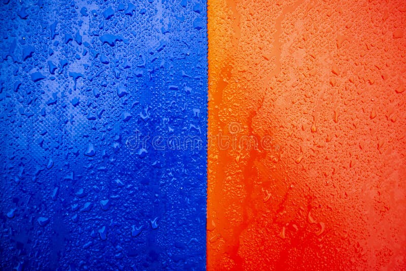 Two-tone Blue-orange Texture Covered with Droplets of Water Stock Photo ...
