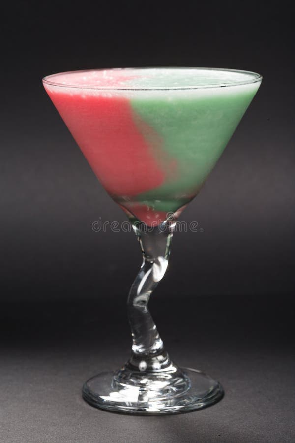 Two-tone Cocktail of Pink and Menthol Based on Ice Cream with the ...