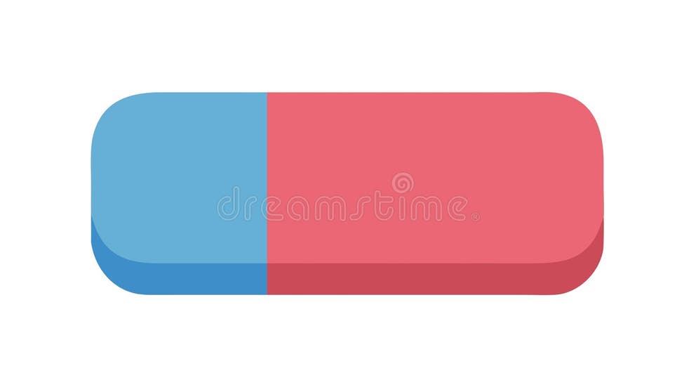 Two-Tone Eraser, Stationery and Correction Tool, Vector Design ...