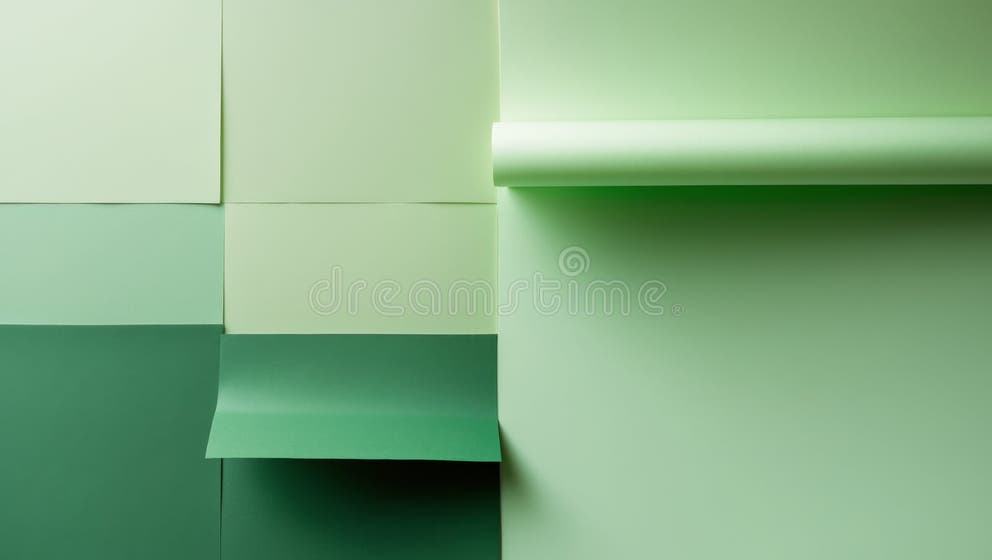Two Tone Green Geometric Paper Background. Stock Photo - Image of ...
