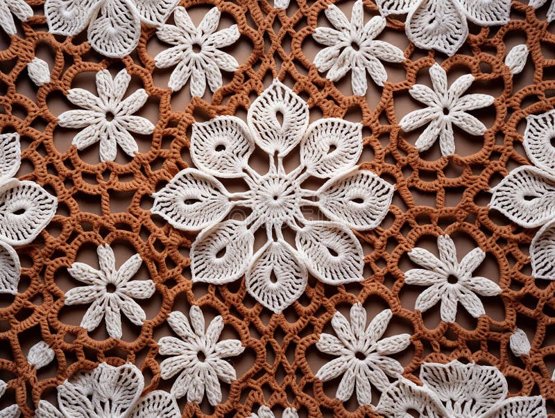 Two-tone Handmade Crochet Lace Pattern Stock Illustration ...