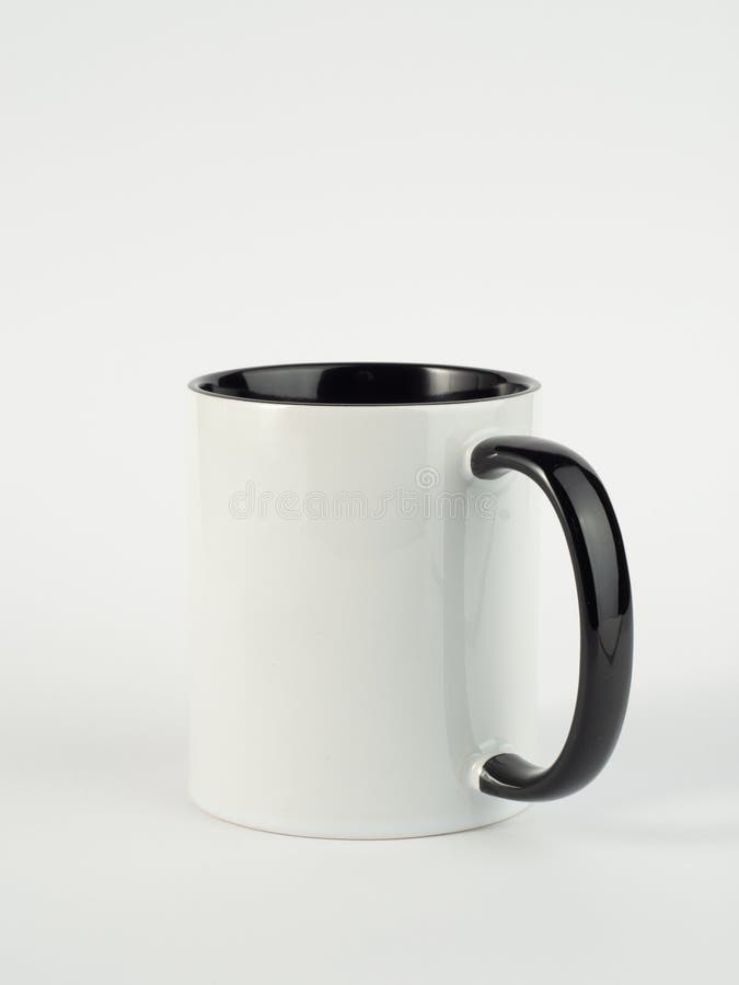 Two-tone 11oz Mug on Isolated Background. Mug with Black Handle and ...