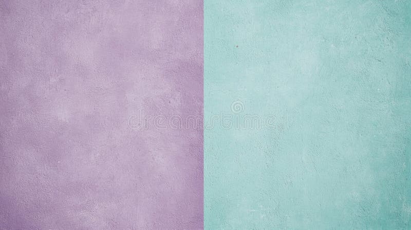 Two-tone Painted Wall in Pastel Purple and Turquoise Creating a ...