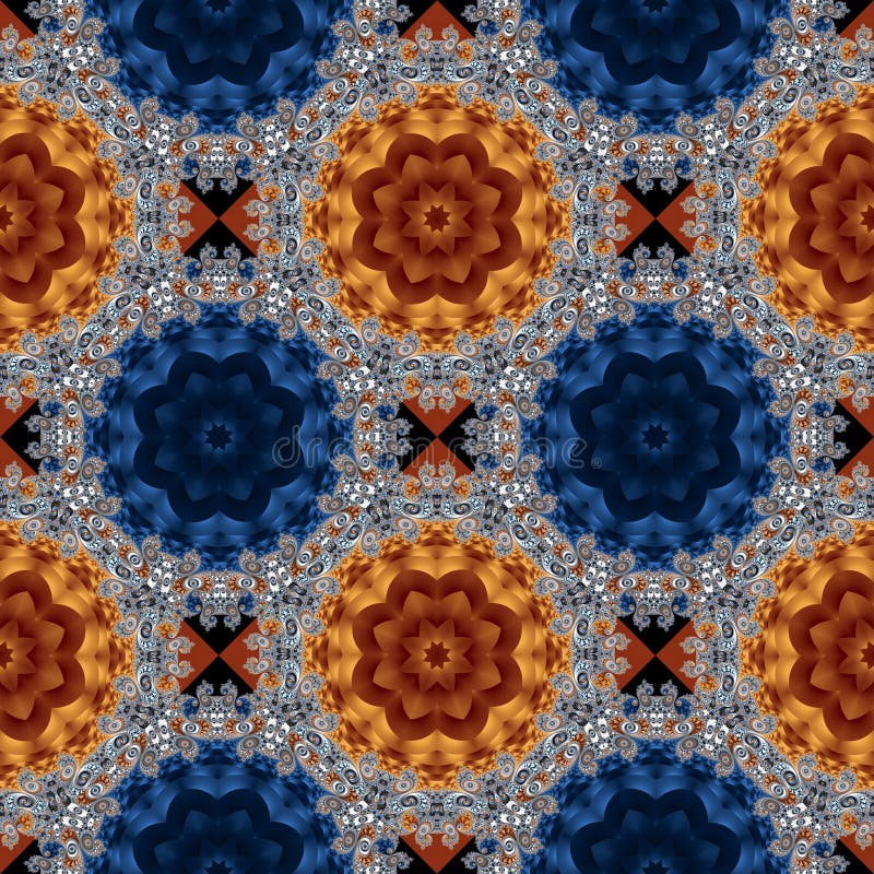 Two-tone Seamless Pattern with Spiral and Circle Ornament. You C Stock ...