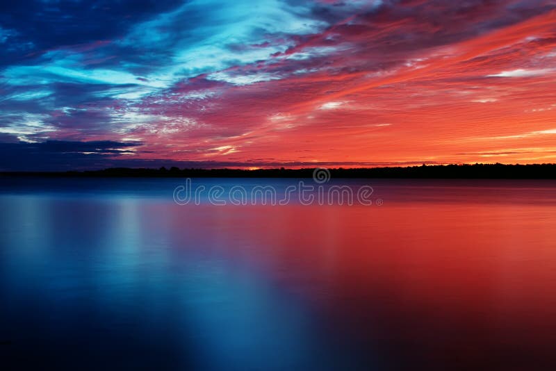 Sunset stock image. Image of sunsets, lake, sunset, nature - 218889
