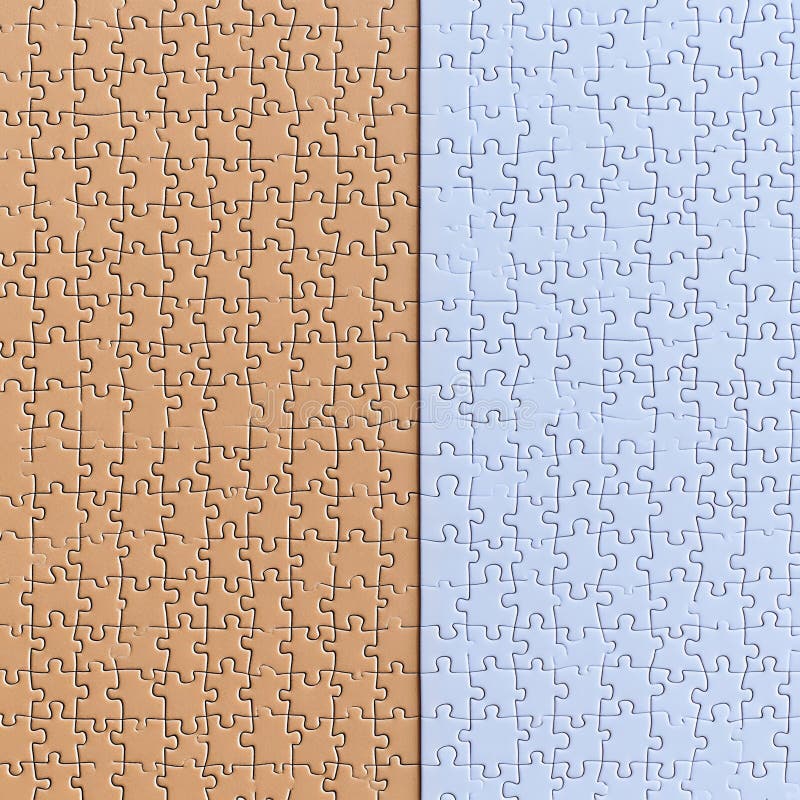 Two Toned Puzzle Pieces Background Beige and Light Blue Jigsaw Texture Stock Illustration ...