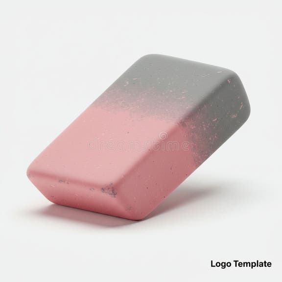 A Two-toned Rectangular Eraser with One Half Pink and the Other Dark ...