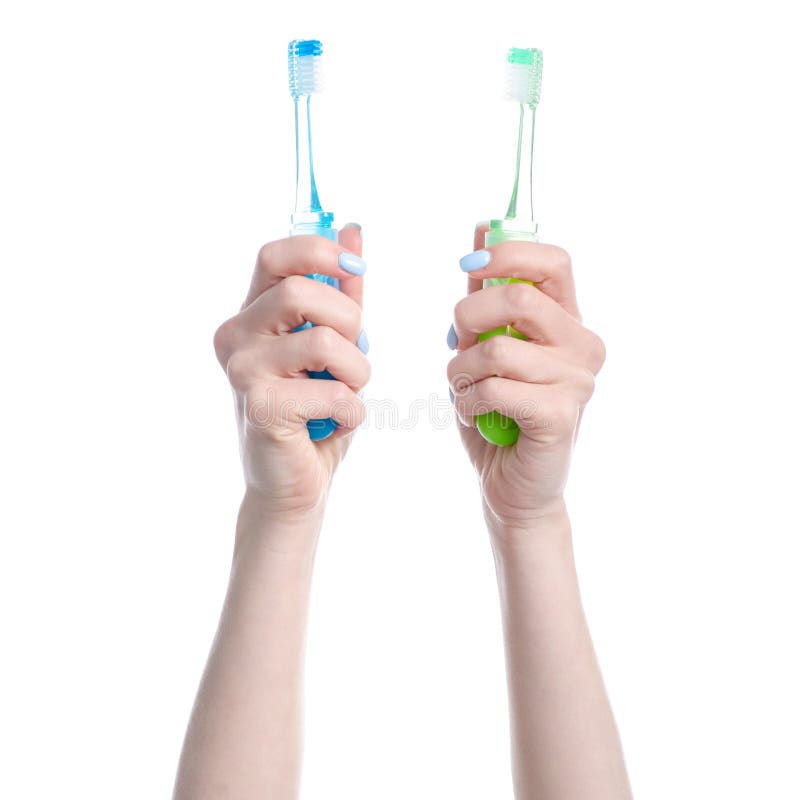 Toothbrushes In Hand Pattern Stock Image - Image of care, healthcare ...