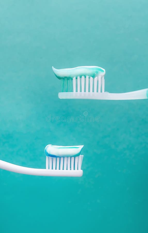 Two Toothbrushes with Toothpaste Stock Image - Image of color, dental ...