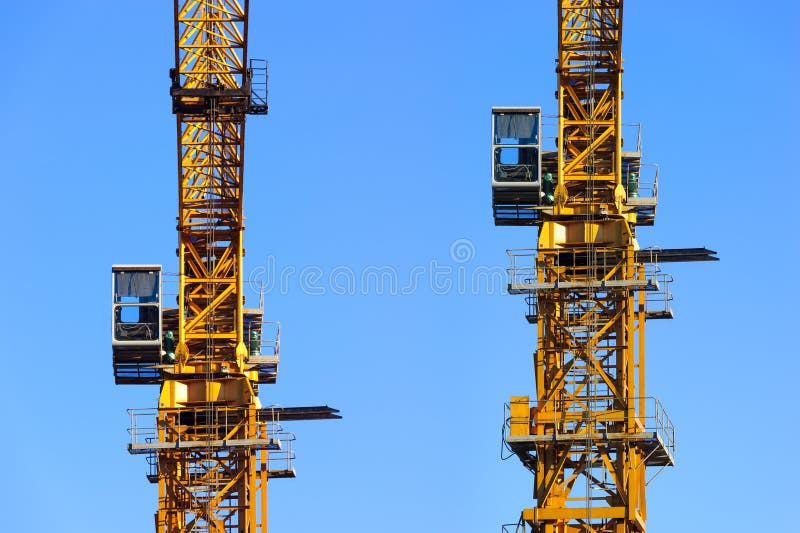 Two tower cranes stock image. Image of heavy, engineering - 54017977