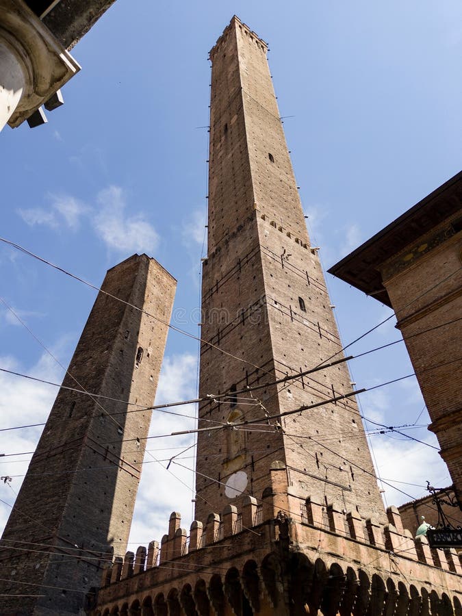 Two Towers of Bologna Le Due Torri Which are Leaning Stock Photo ...