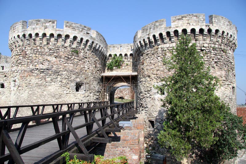 Two towers and bridge stock photo. Image of fort, building - 26422956