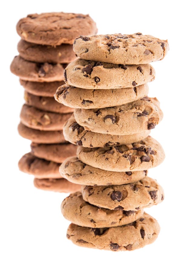 Two Towers of Stacked Cookies Stock Image - Image of snack, closeup ...