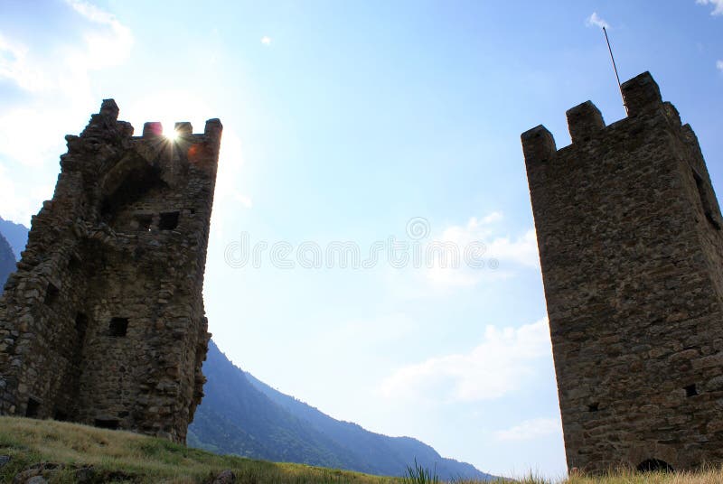 Two towers stock image. Image of castle, conservation - 96944759