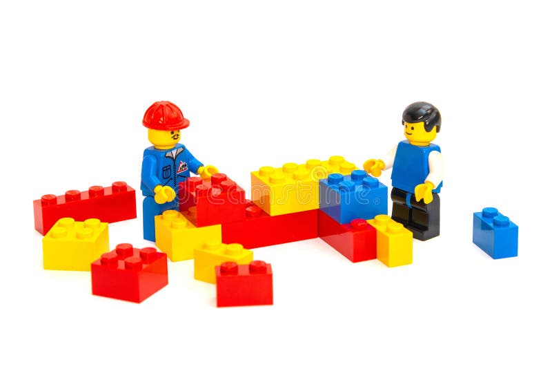 Two Toy Lego People with Construction Blocks Editorial Image - Image of ...